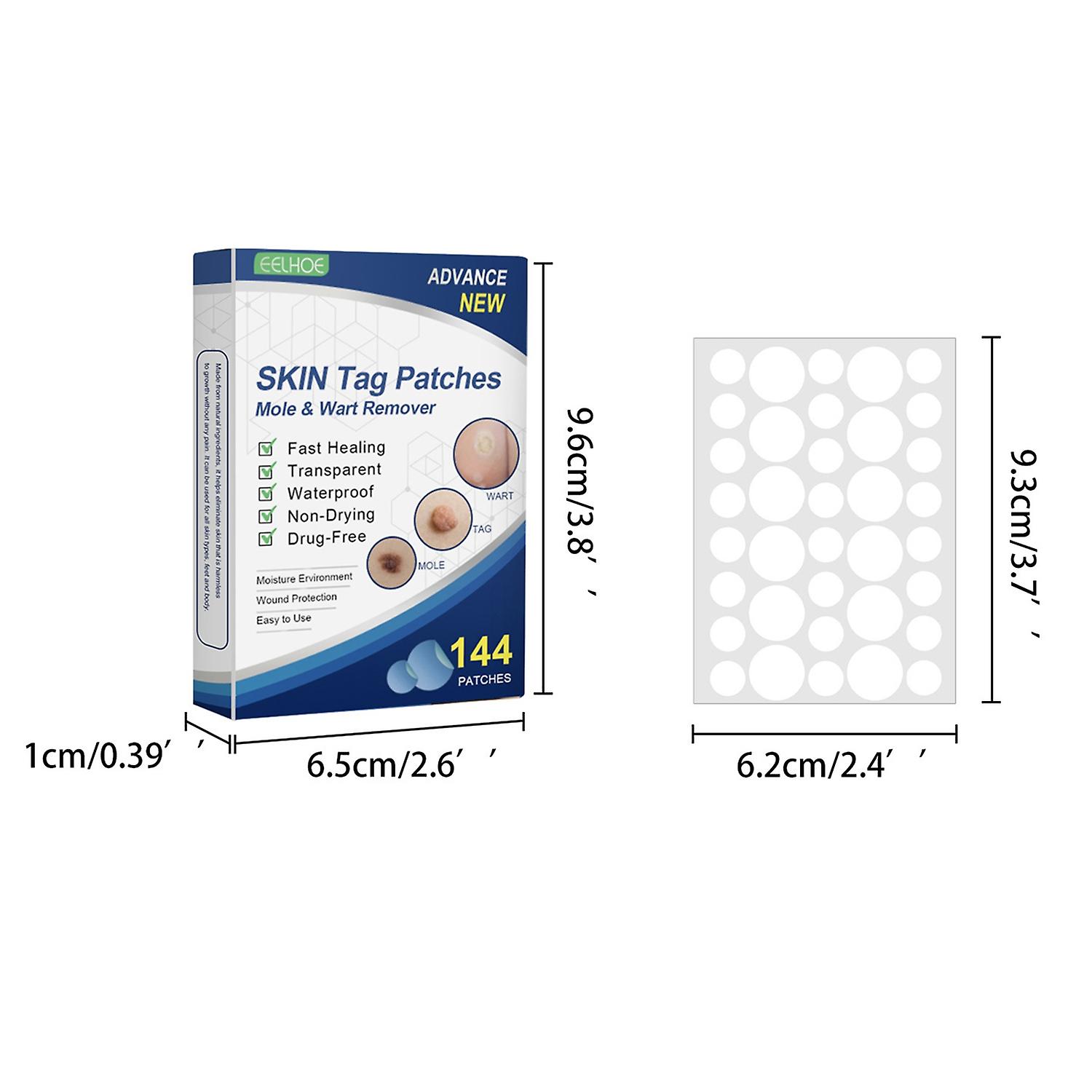 EELHOE Skin T-ag Remover Patches Mole Wart Removing Sticker Natural ...