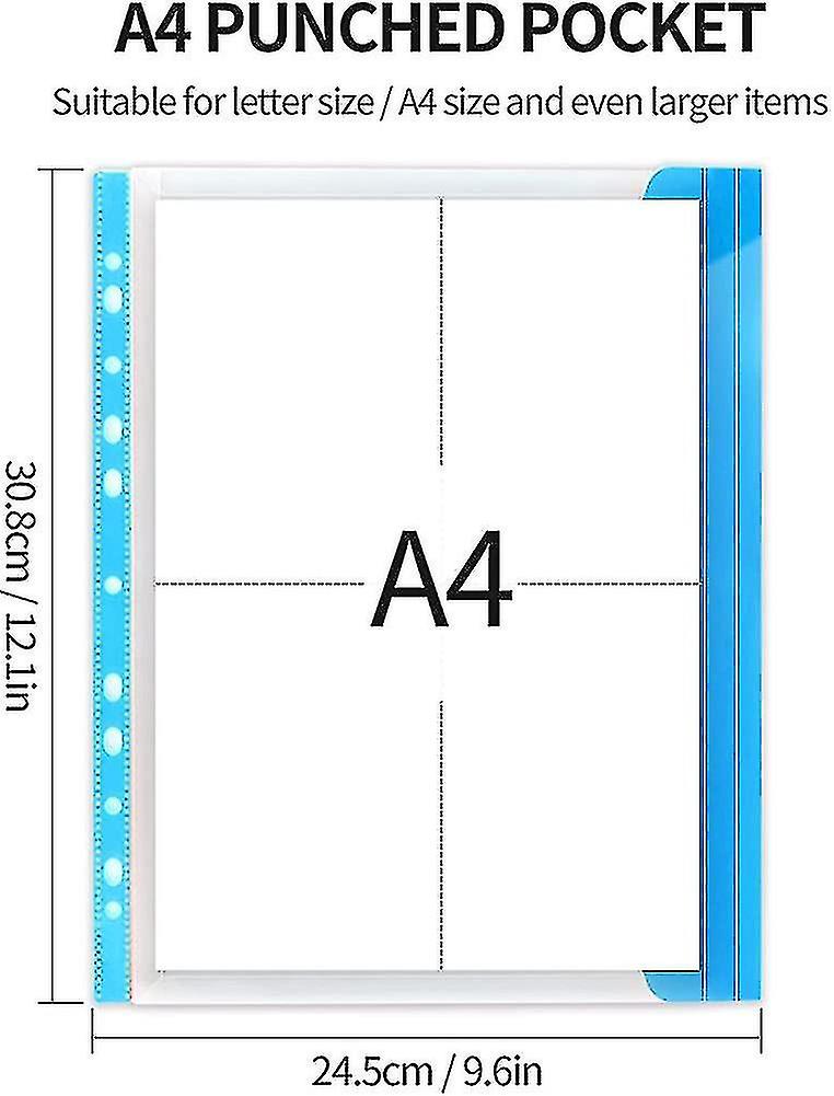 Punched Pockets A4 Plastic Wallets 12 Pack A4 Folders Wallets Plastic ...