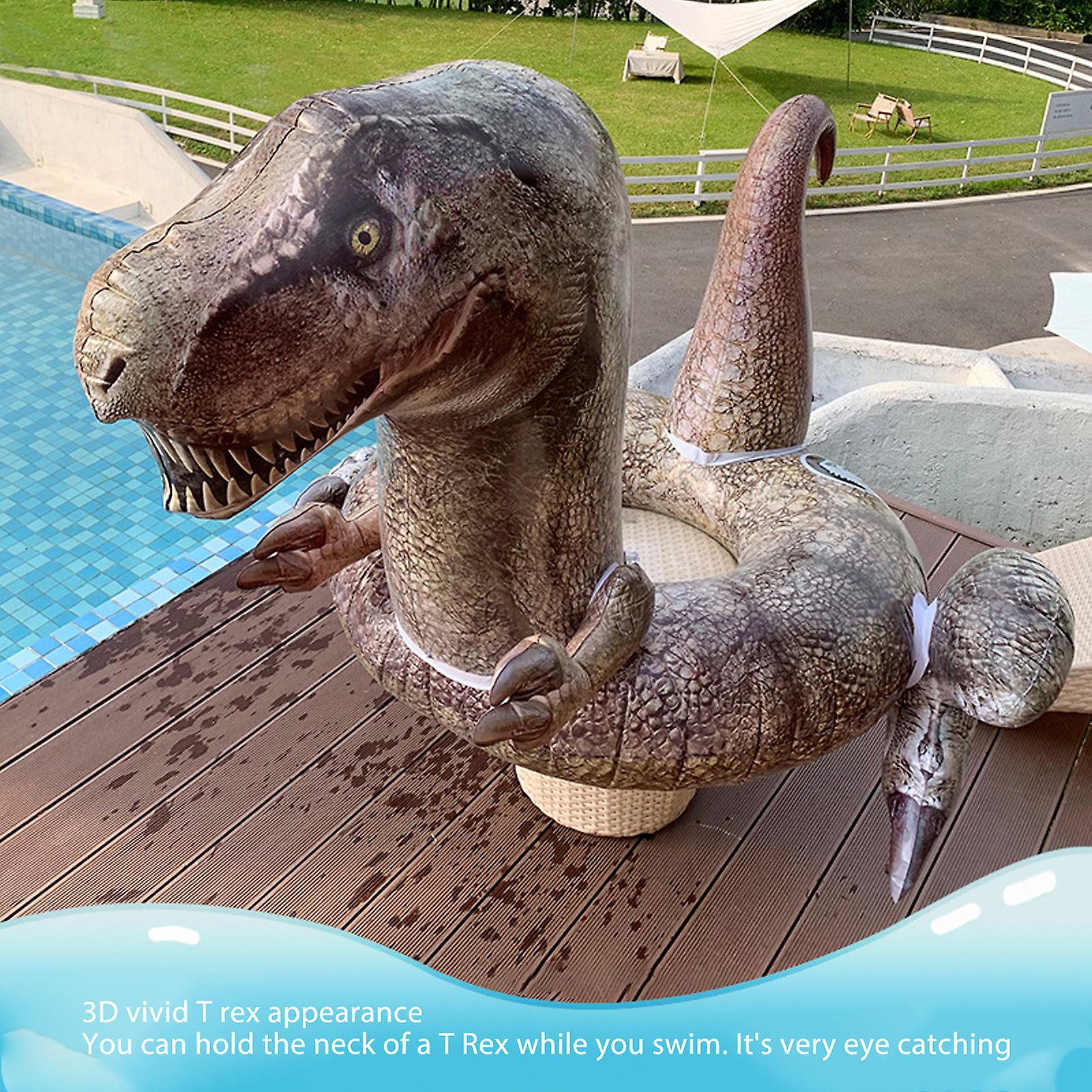 3D T Rex Dinosaur Pool Float - Inflatable Swim Ring for Adults, Teens ...