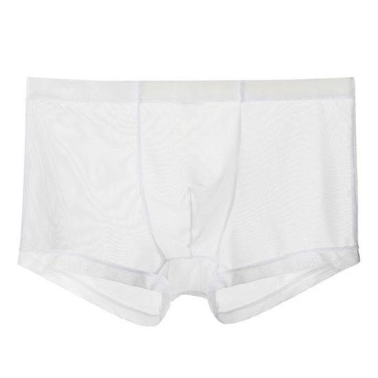 Men Briefs Solid Color Inside Wearing Wear Resistant Trendy Mesh Boxers ...
