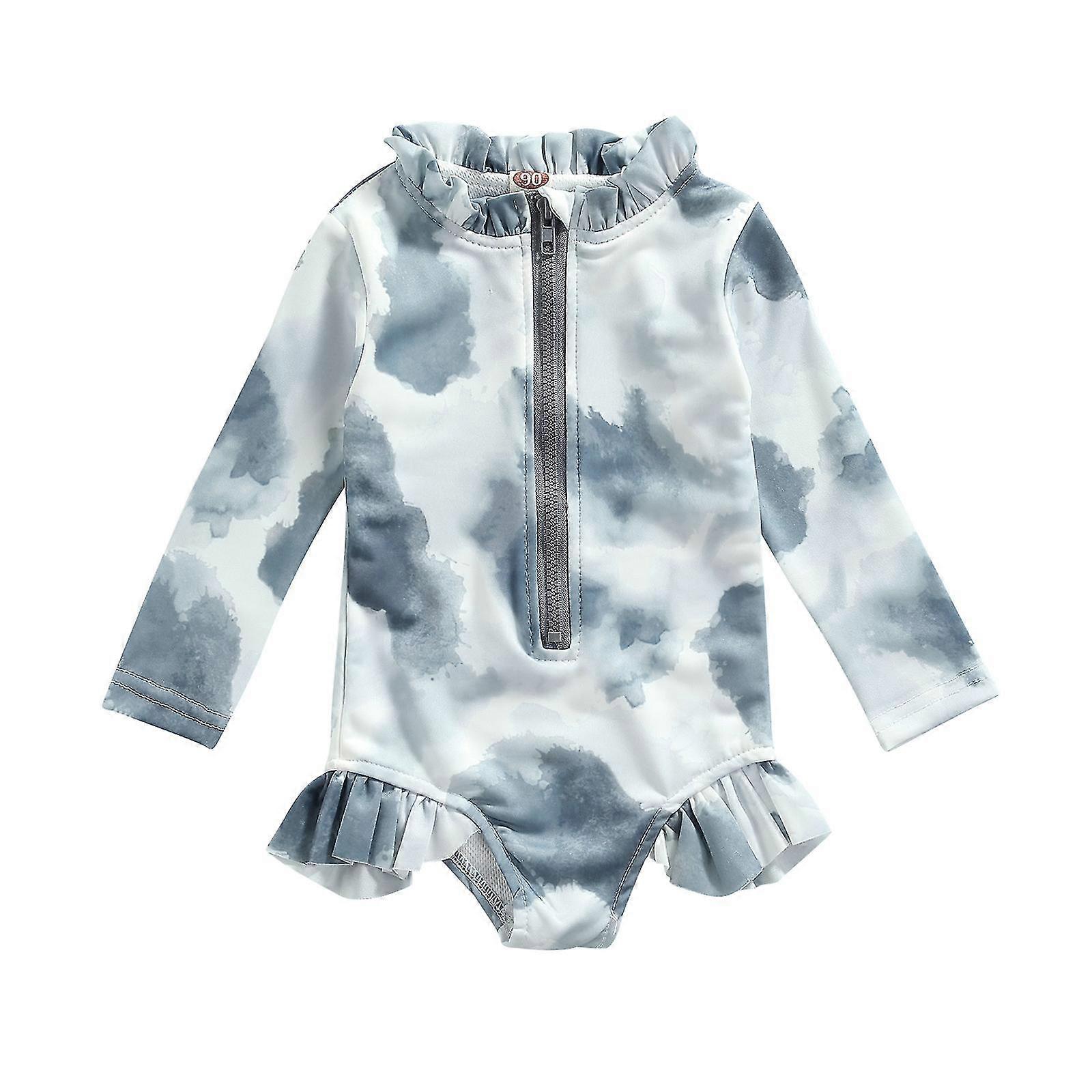 Children's Swimsuit Harness Type Triangle Swimsuit Solid Color Zipper ...