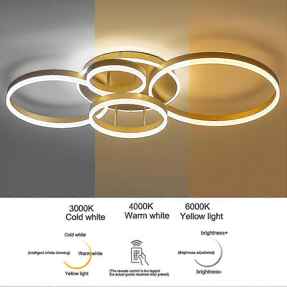 5-Light Dimmable Luxurious Gold Loop LED Ceiling Light | Fruugo UK
