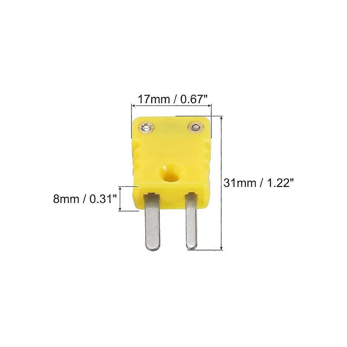 Mini Type K Thermocouple Connector Male Plug Adapter High Temperature ...
