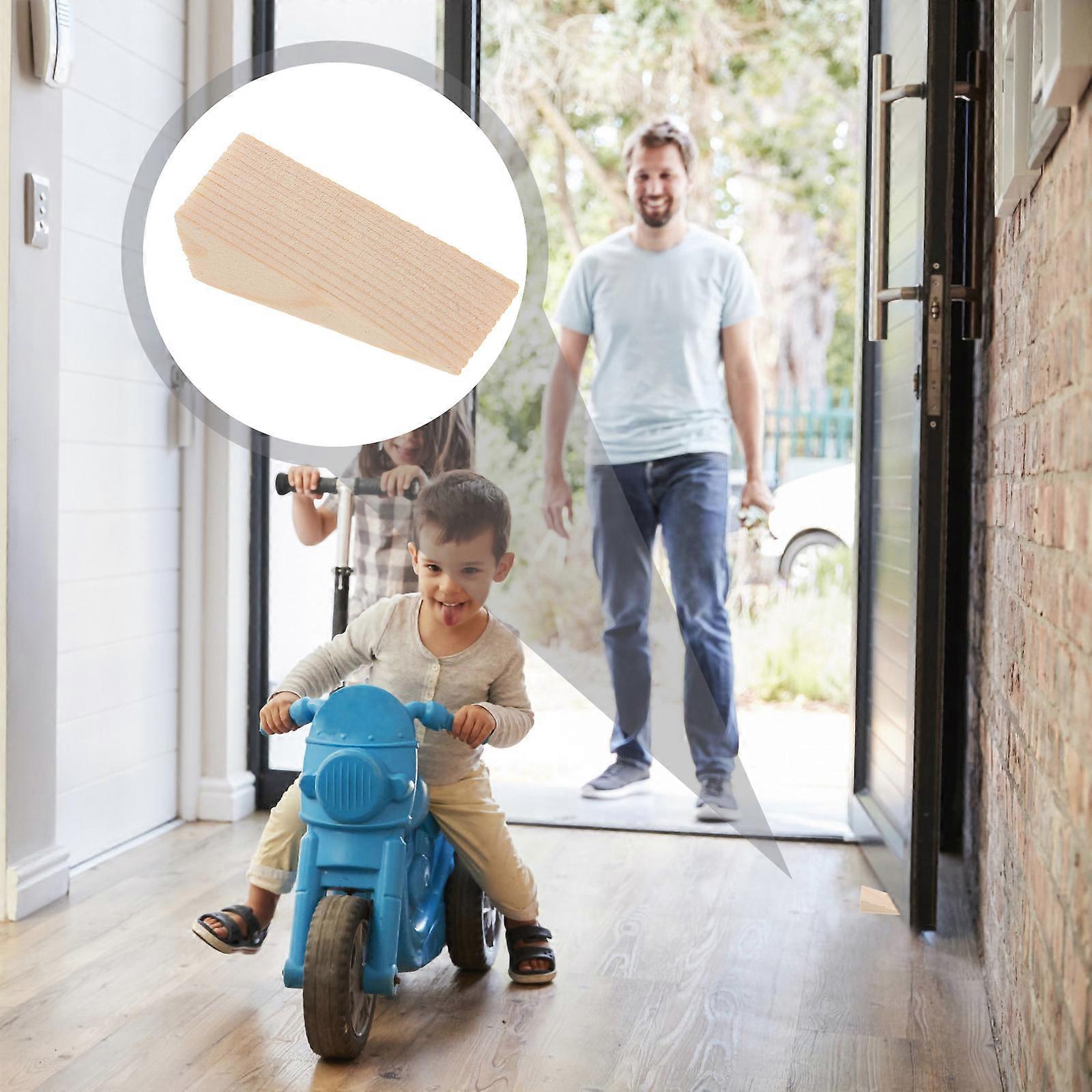 5Pcs Door Stop Sturdy Wooden Door Stopper Practical Triangular Wedges ...