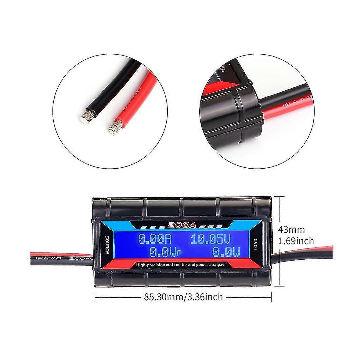 200a High Precision Power Analyzer Watt Meter Battery Consumption ...