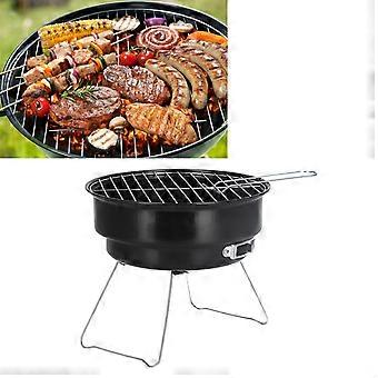 Round Barbecue Grill, Portable Mini BBQ Grill Iron Charcoal Grill for ...