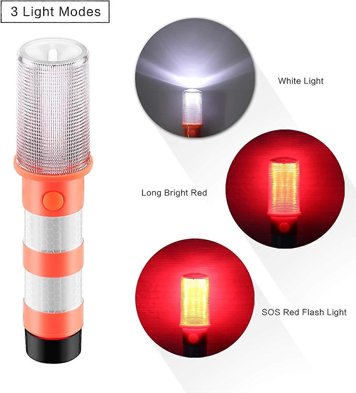 LED Road Flashes Light, 2pcs Car Roadside Emergency Flashing Safety Kit ...