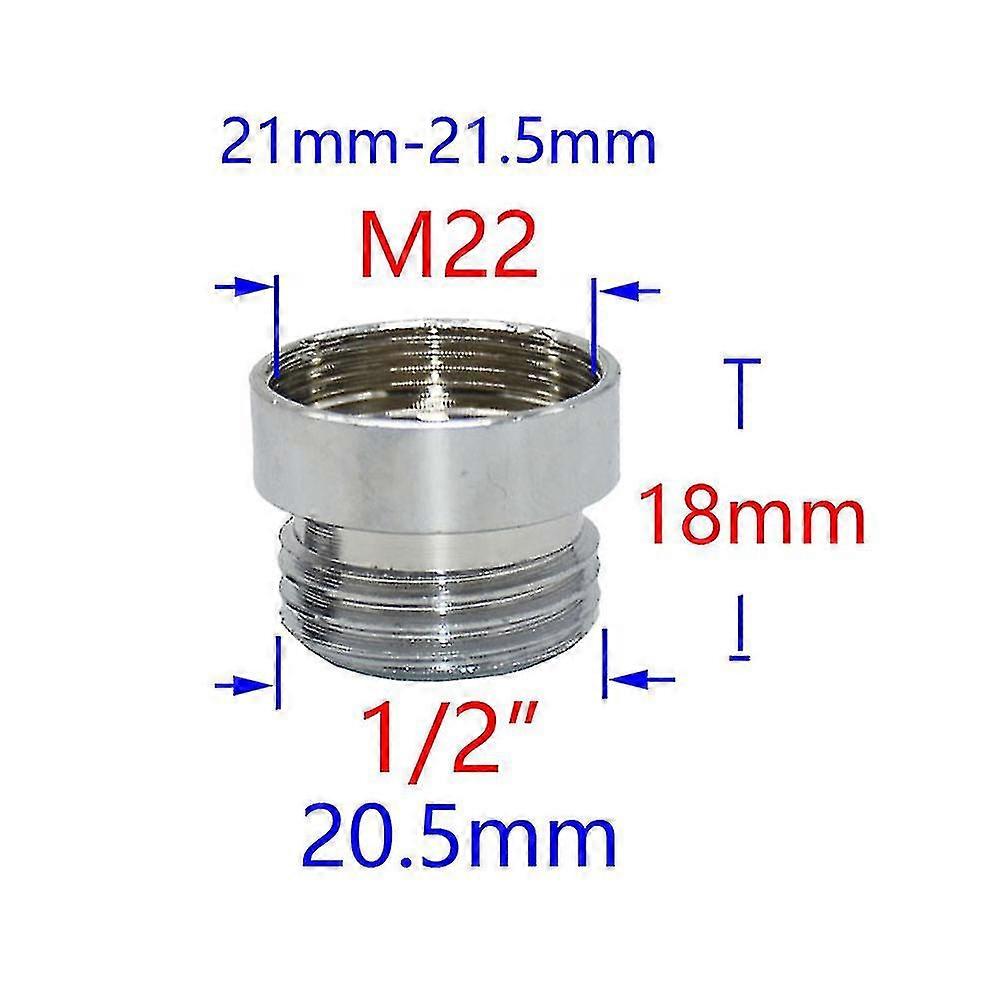 Brass 1/2" To M22 M24 M14 M20 Thread Connector Garden Household Faucet Adapter Durable Joint ...