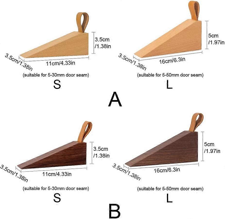 BeechWalnut Wooden Door Wedge Stopper S L Solid Wood Door Stopper ...