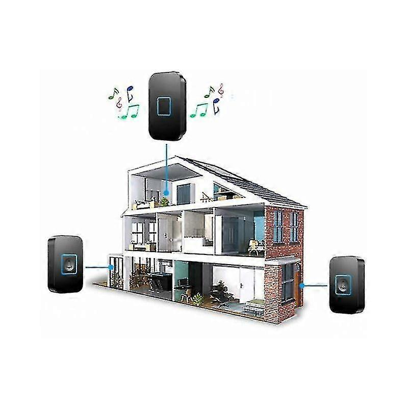 Wireless Doorbell, Wireless Doorbell Set, 400m Range Ip55 Waterproof ...