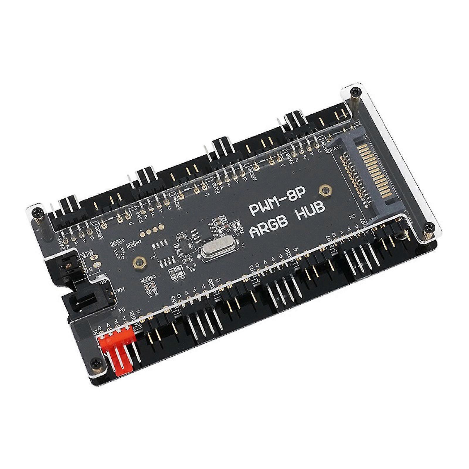 8 Rgb / Argb Strip Fan Controller Hub Splitter For Desktop Computer Pc ...