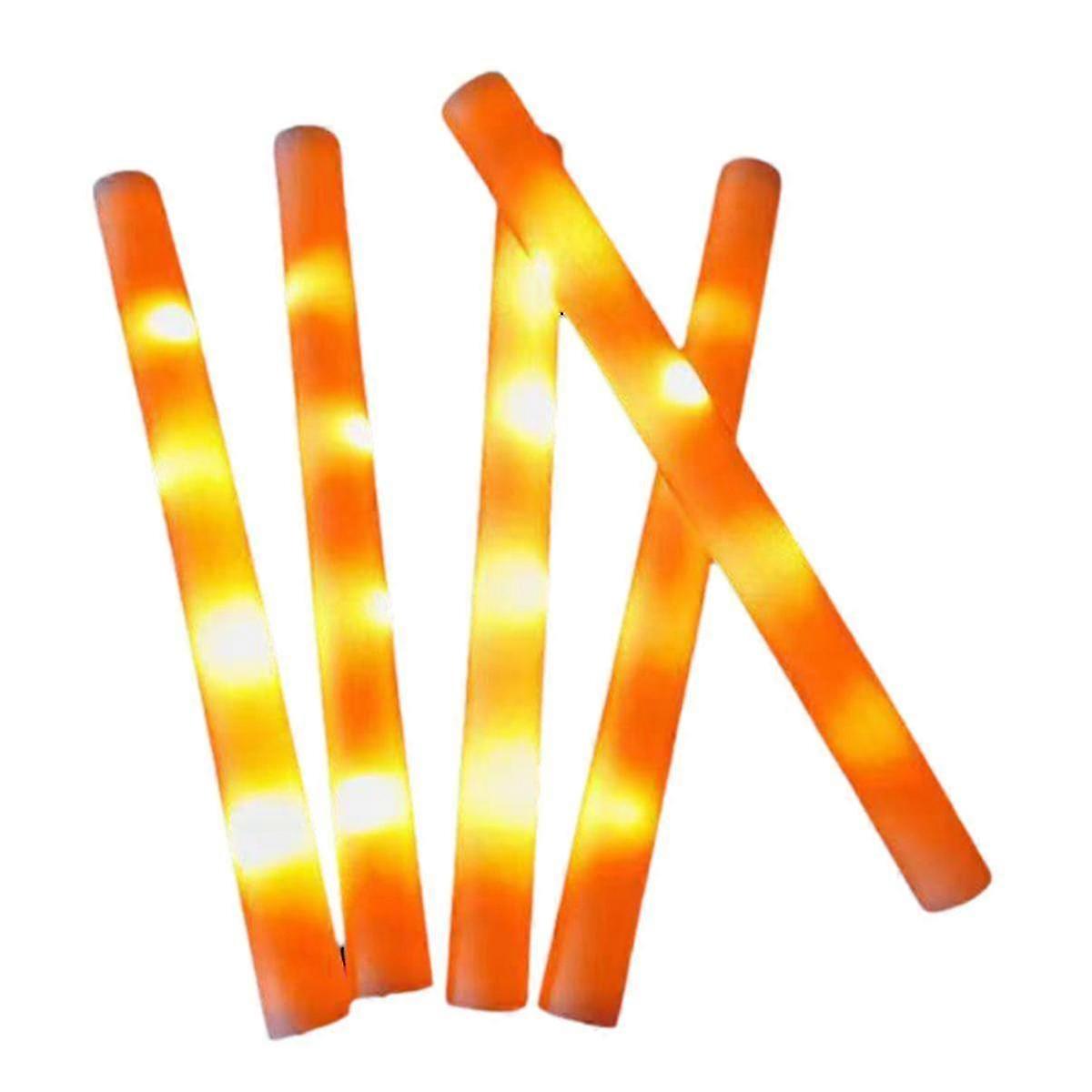 Orange LED Foam Sticks - Glitter Light Sticks Supplies for Kids Light ...