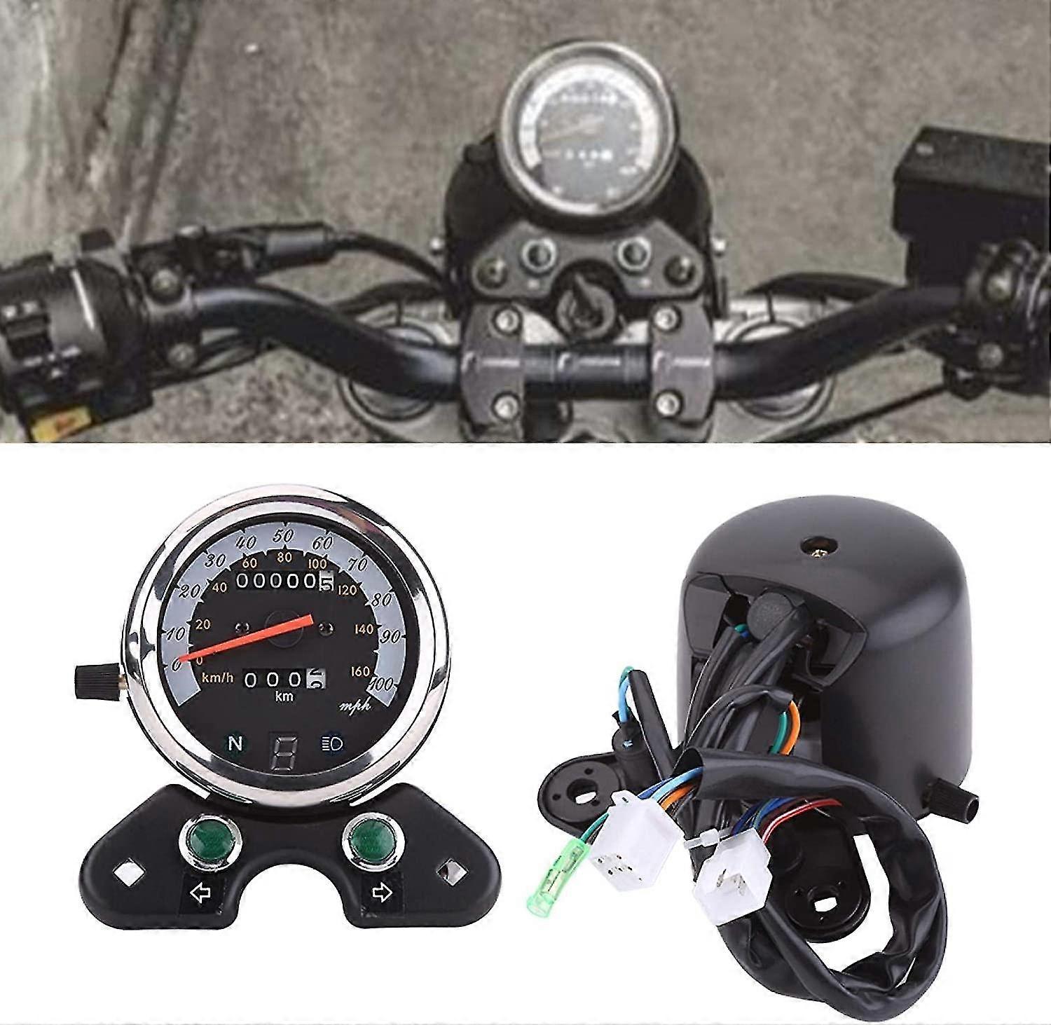 Digital Gauge Motorcycle Speedometer, Universal Dual Odometer ...