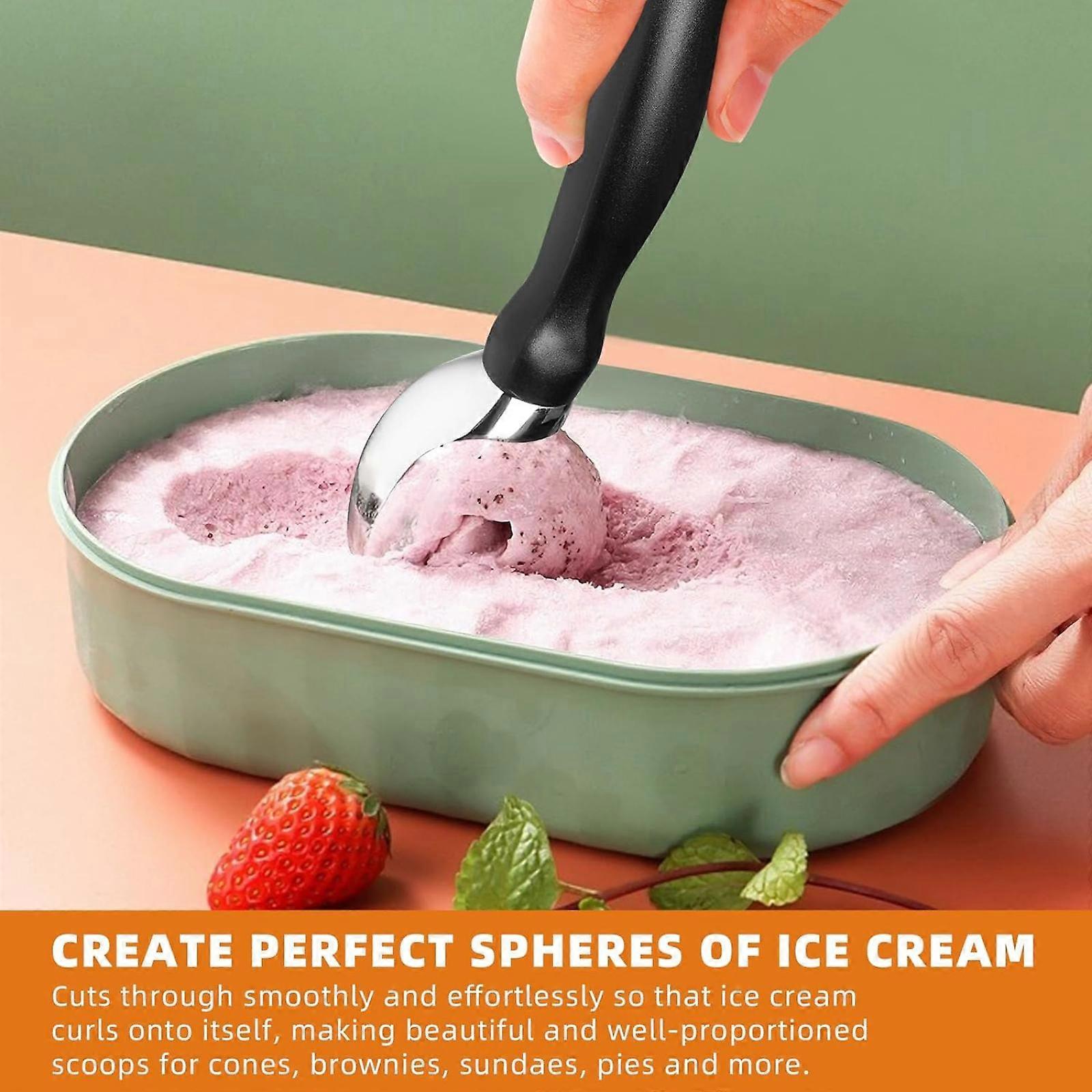 Ice Cream Scoop with Comfortable Grip Handle, Heavy Duty Stainless ...