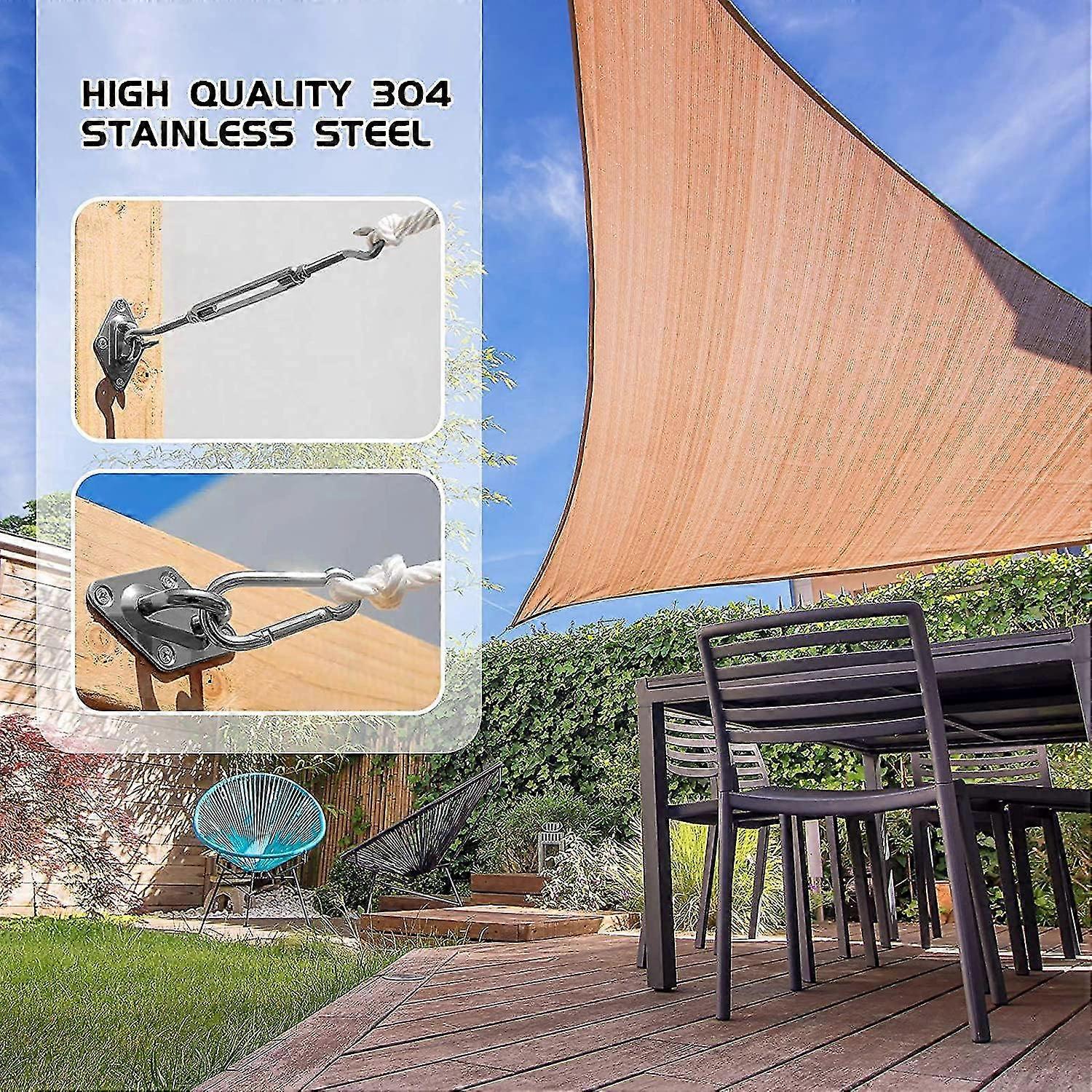 40 Pcs Shade Sail Fixing Kit Rectangular Or Square Garden Canopy Fixing ...