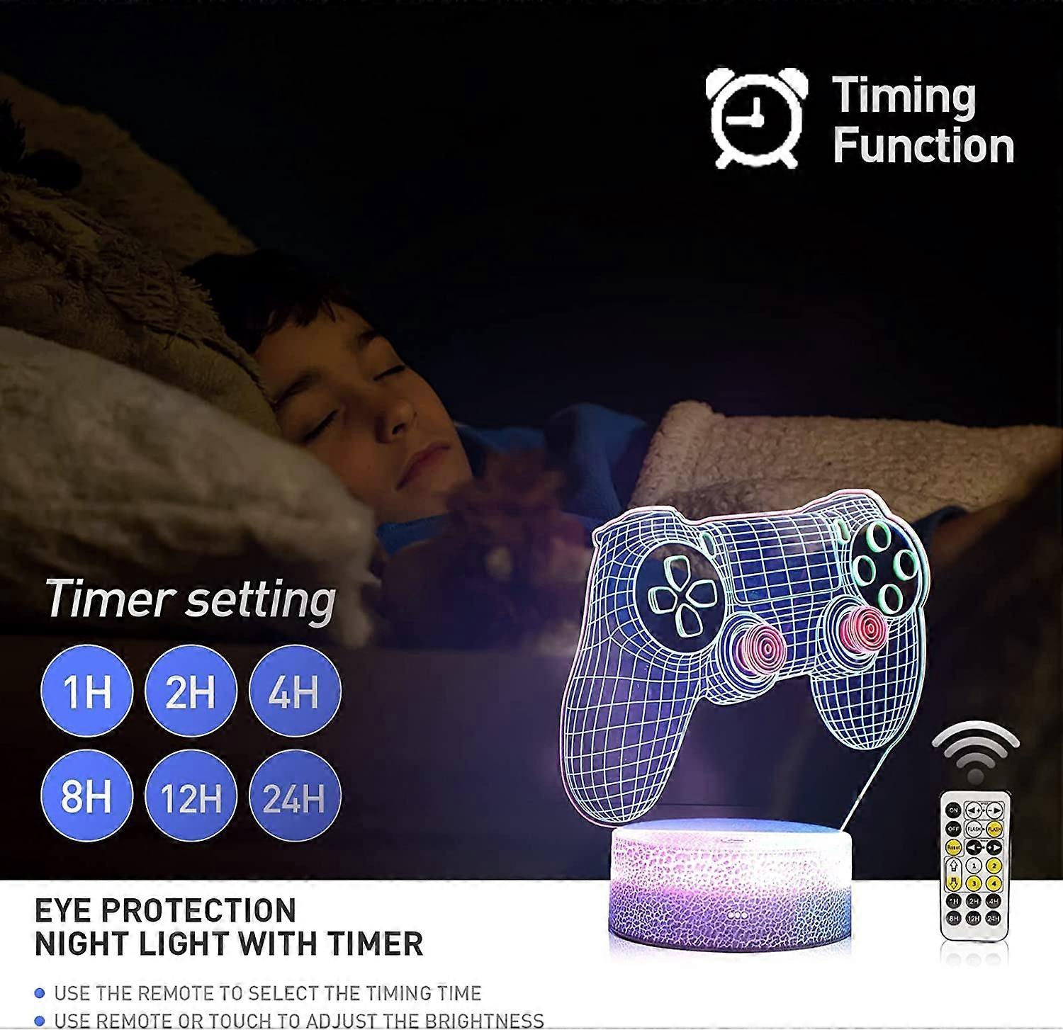 3D Gamepad Night Light(3 Patterns) Game Controller Console Illusion ...