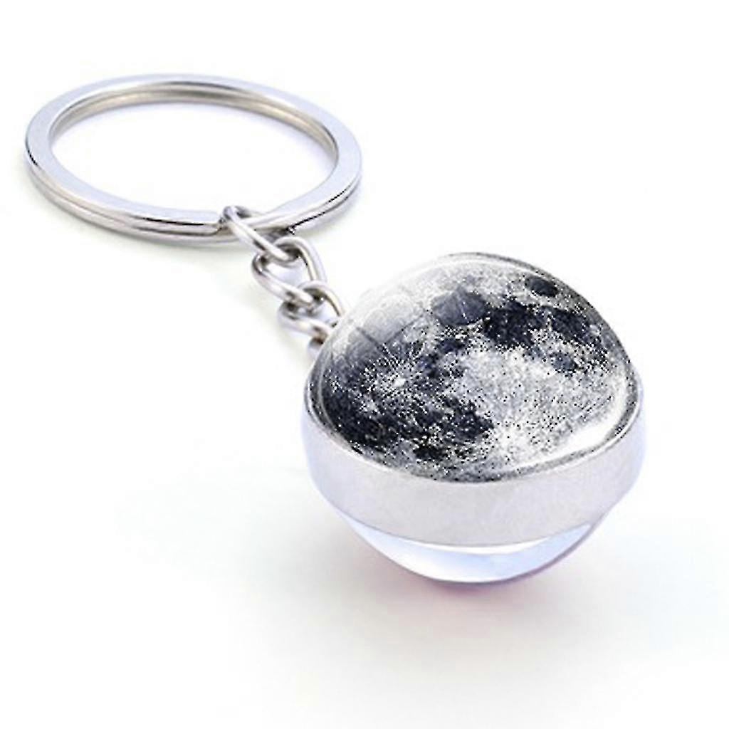 Double Sided Solar System Planet Keyring Nebula Space Keychain Glass ...