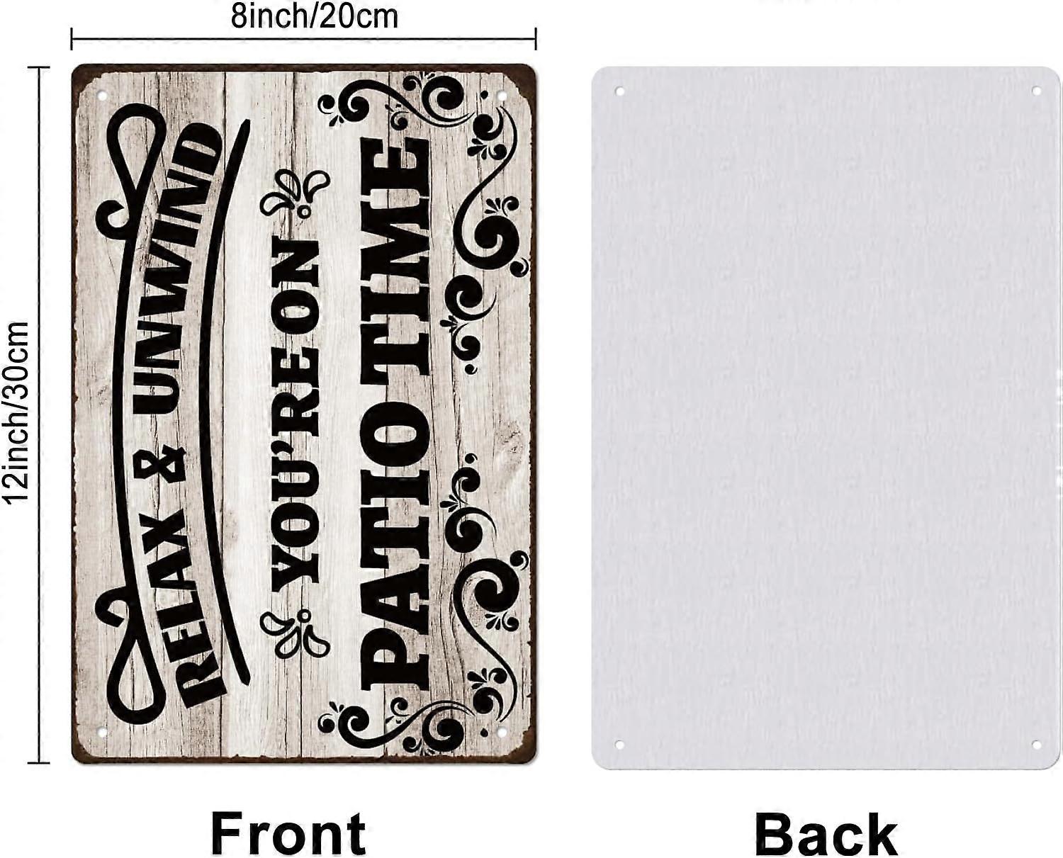 Metal Sign Patio Time Vintage Tign Sign Relax & Unwind Metal Wall Art ...