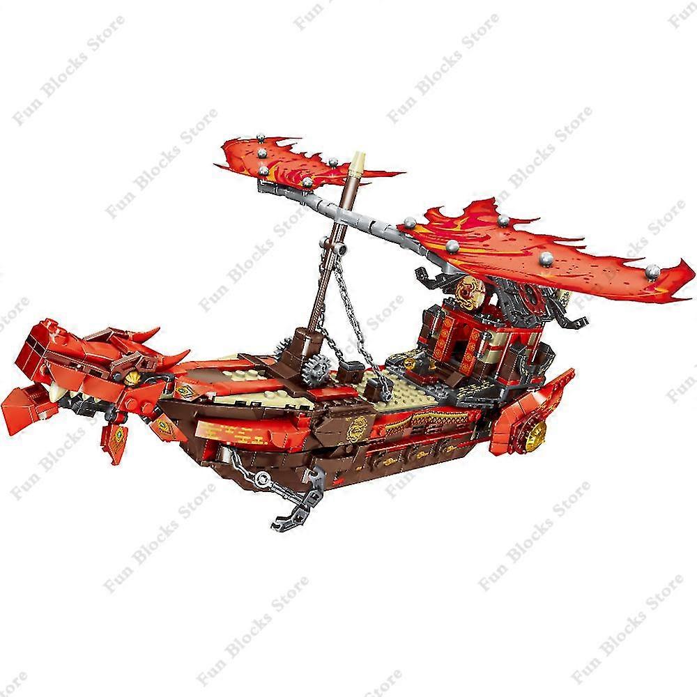 Nya Phantom Ninja Dragon Ship Modell Byggstenar Sodiers Figurer Båt ...