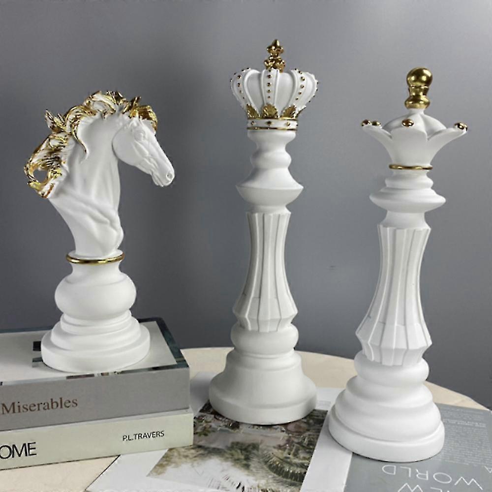Chess King Queen Knight Resin Crafts International Chess Statue ...