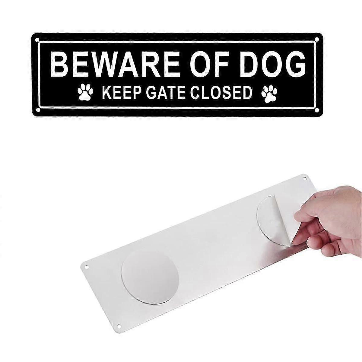 Beware Of Dog Sign, Aluminum, Keep Gate Closed Sign For Fence Or Gate ...