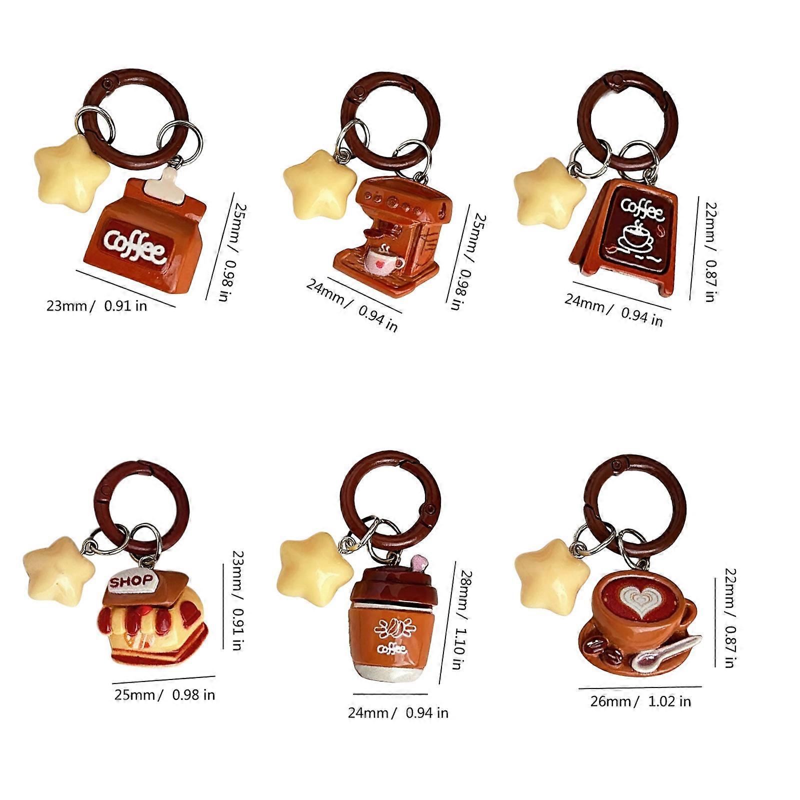Lovely Coffee Star Keyring Unique Pendant Key Chain Decors with ...