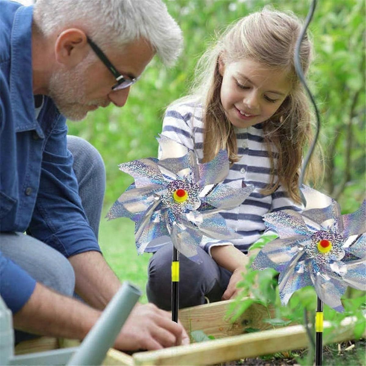 20PCS Reflective Pinwheels with Stakes, Extra Sparkly Pinwheel for ...