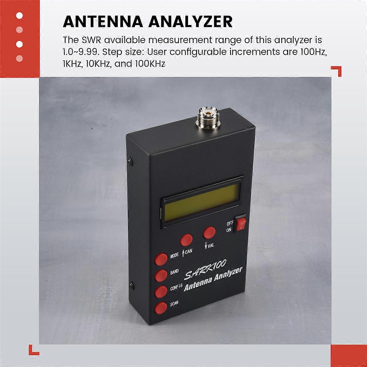 SARK100 Antenne Analyzer Meter 1-60MHz Kortegolf SWR Antenne Analyzer ...