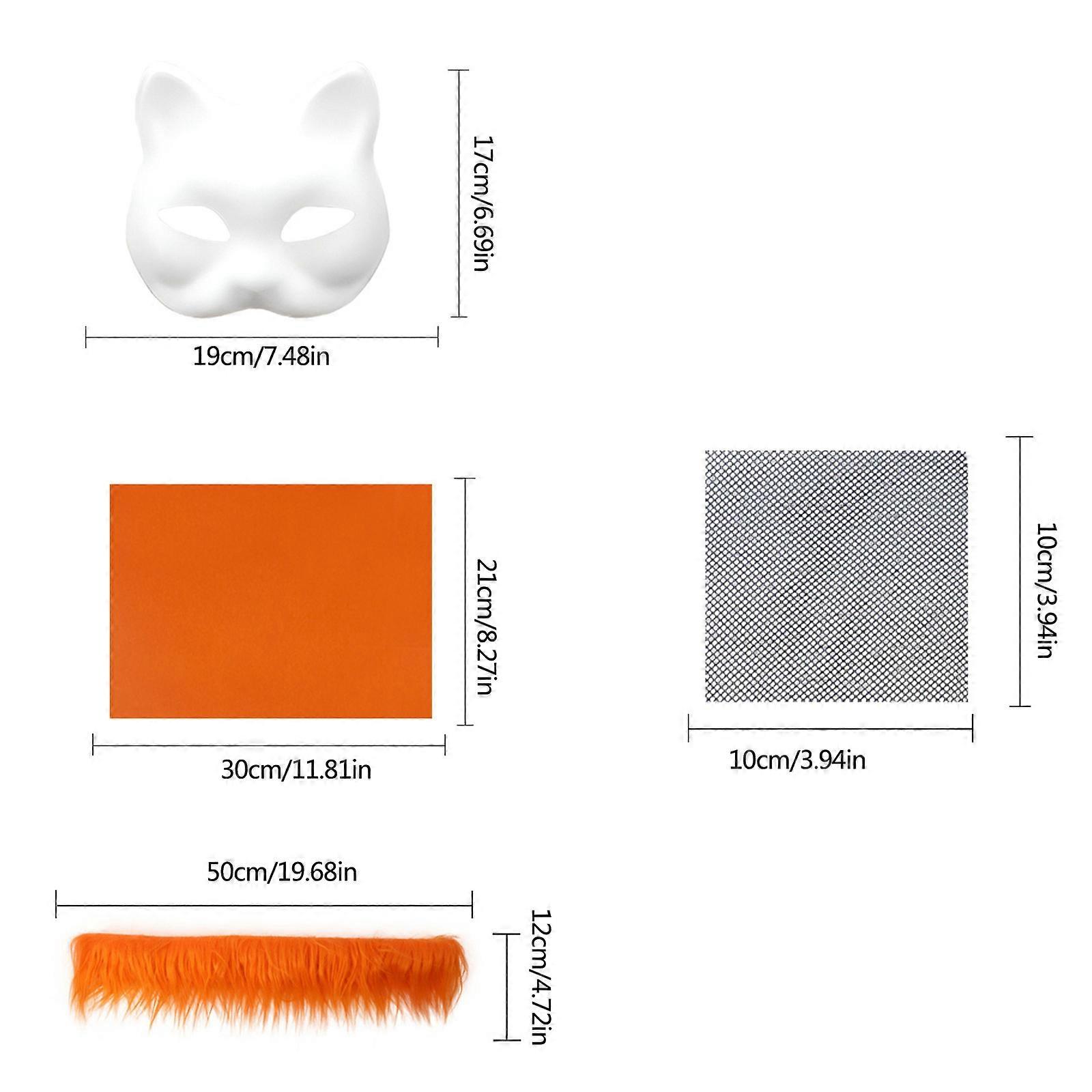 Foxes Cats Mask Therians Mask Kit with Furs Gem Stickers and Eye Mesh ...