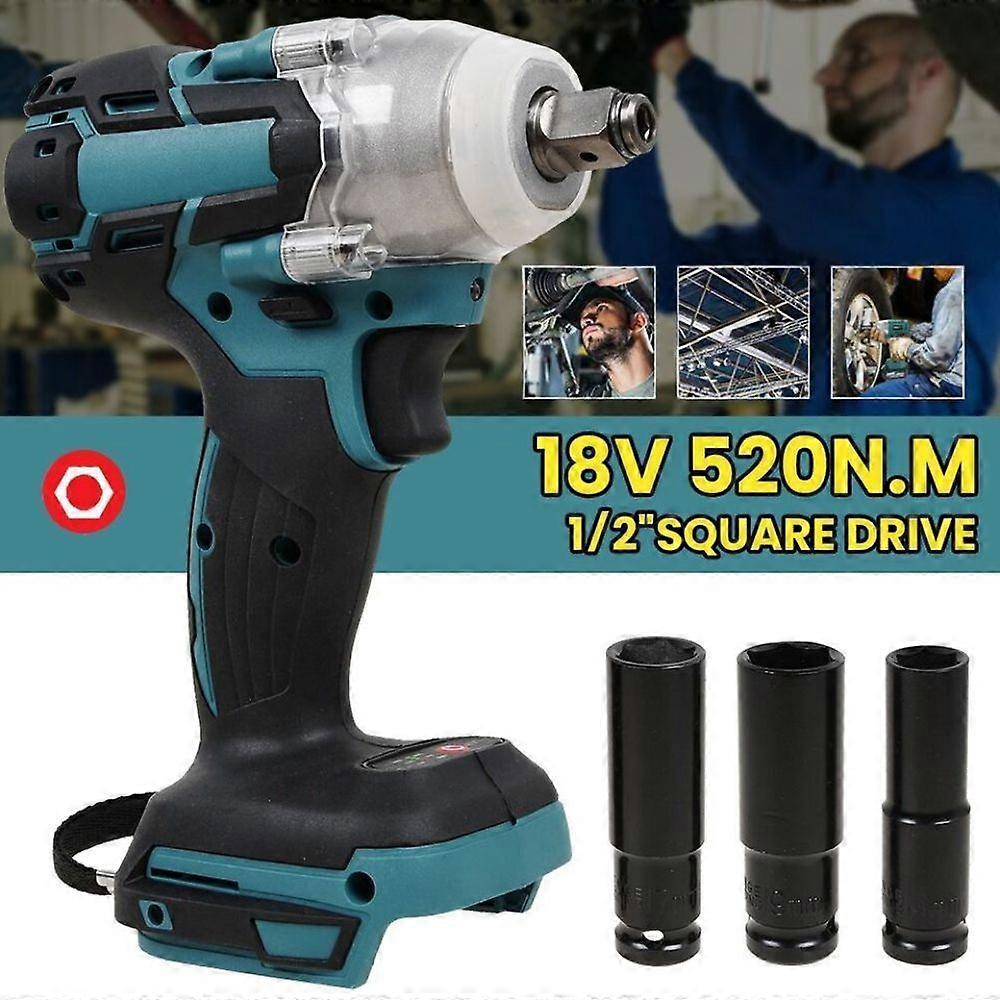 For Makita 18V Battery Impact Wrench Brushless Driver Cordless Rattle ...