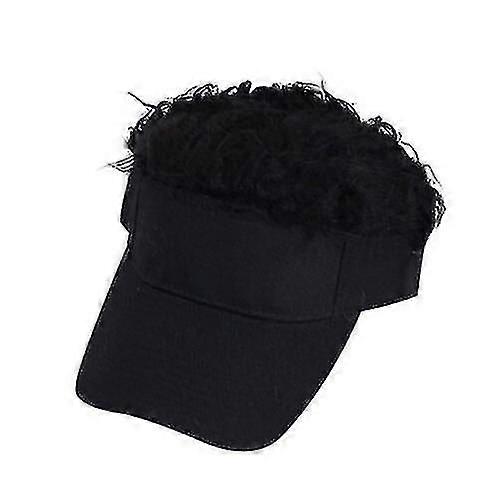 Golf Baseball Cap With Fake Hair Cap Sun Visor Fun Toupee Hats Mens ...
