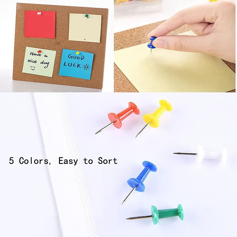 Wuzhou 250 Pcs Color Pushpin Map Pin, Reusable Drawing Pushpin, Pushpin ...