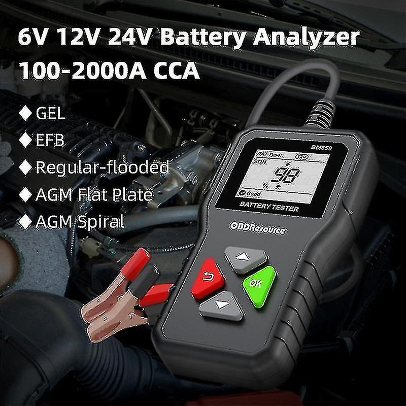 Bm550 Car Battery Tester 6v 12v 24v 100-2000 2ah-220ah Battery System ...
