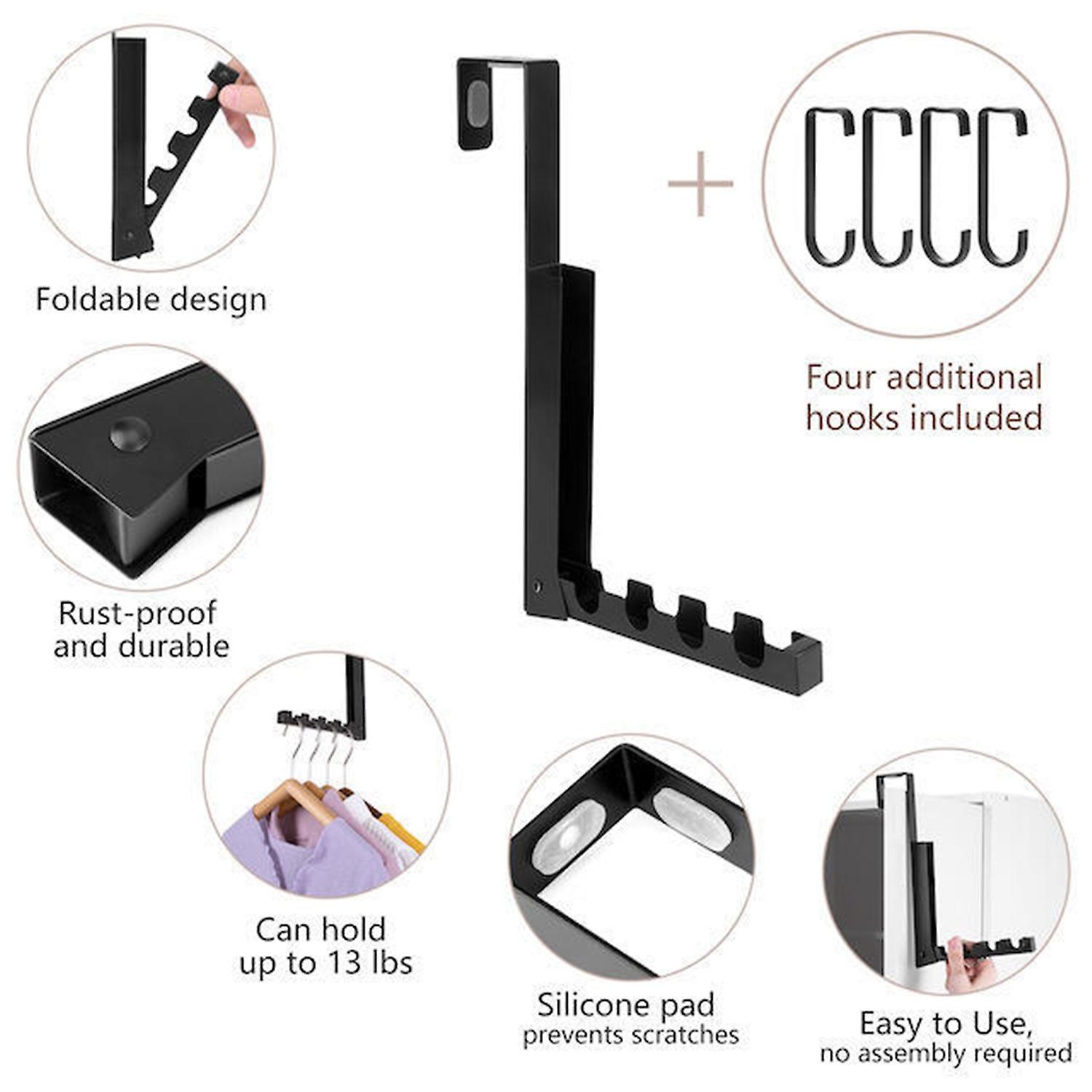 Retractable Clothes Rack Wall-Mounted Foldable Indoor Coat Door Hanger ...