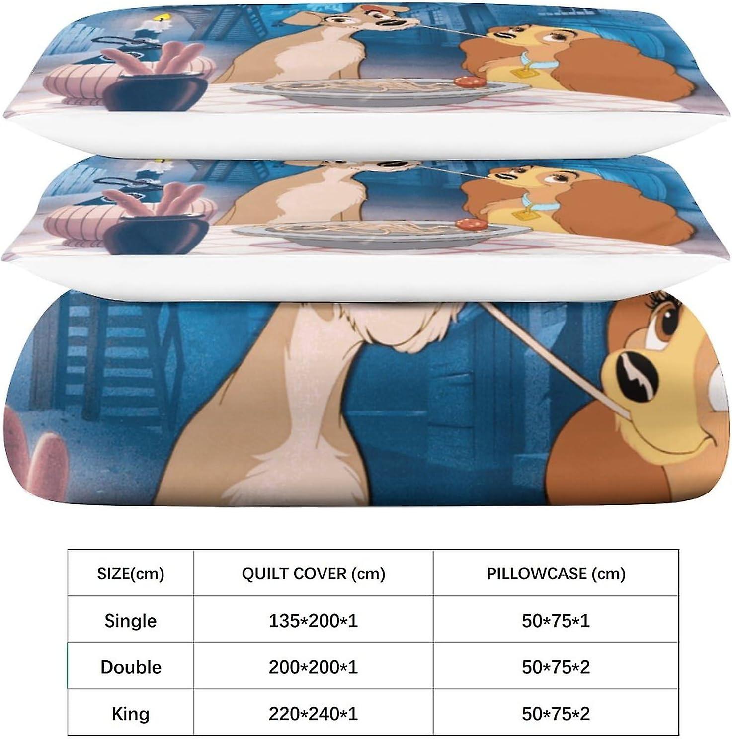 Lady And The Tramp 3D Three-dimensional Digital Print Duvet Cover ...