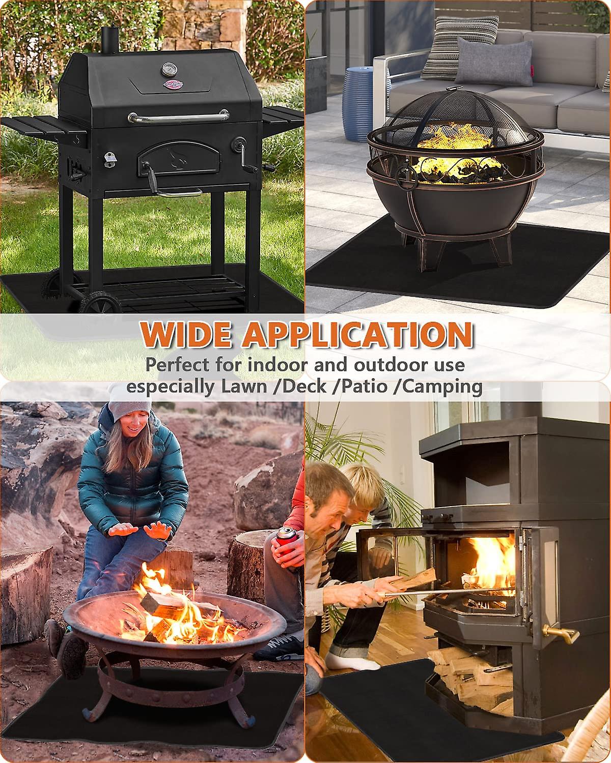 Fire Pit Mat Under Grill Mat, 39*60 Inches Fireproof Fireplace Mat ...