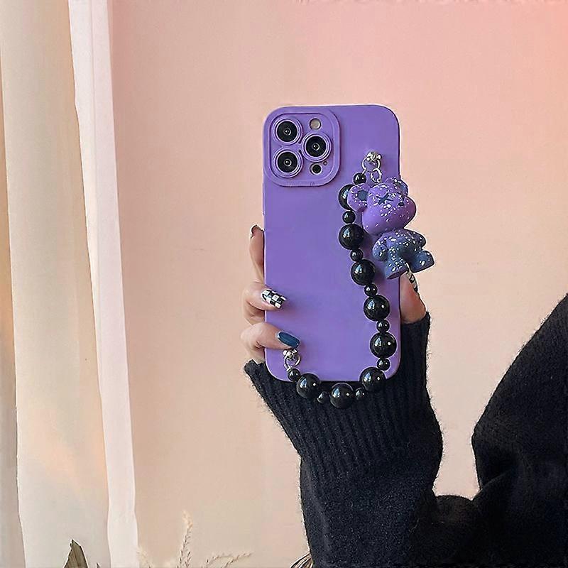 Suitable for iPhone 15/16 mobile phone case gradient bear frosted full ...