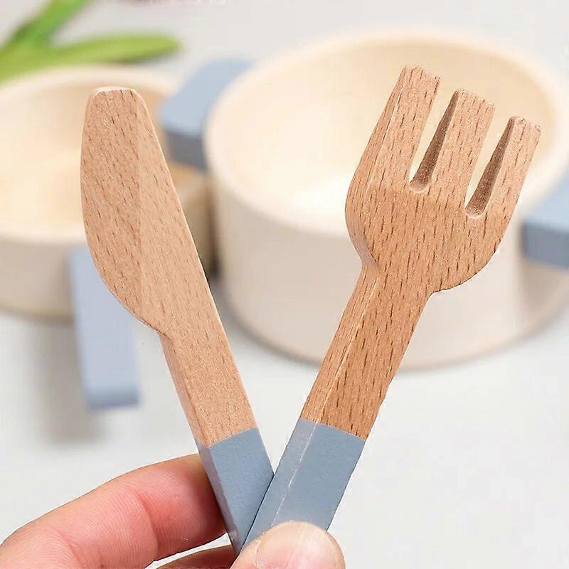 Natural Wood Children's Preschool Toys Mini Kitchen Cookware Pot Pan ...