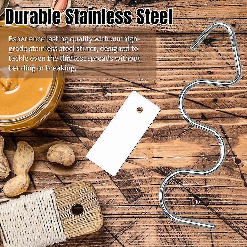 Natural Peanut Butter Stirrer Fits Jars, Stainless Steel, For Mixing ...