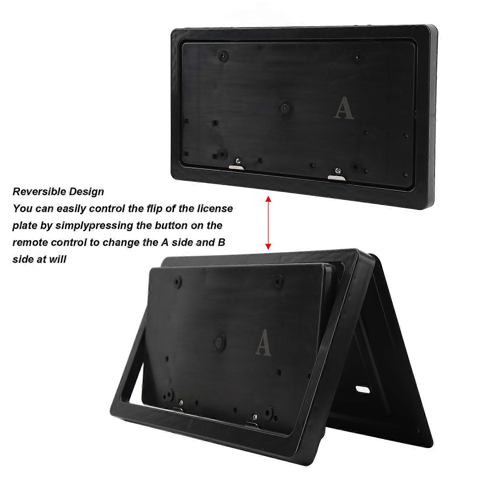 Reversible License Plate Frame with Remotes Control Electric License ...