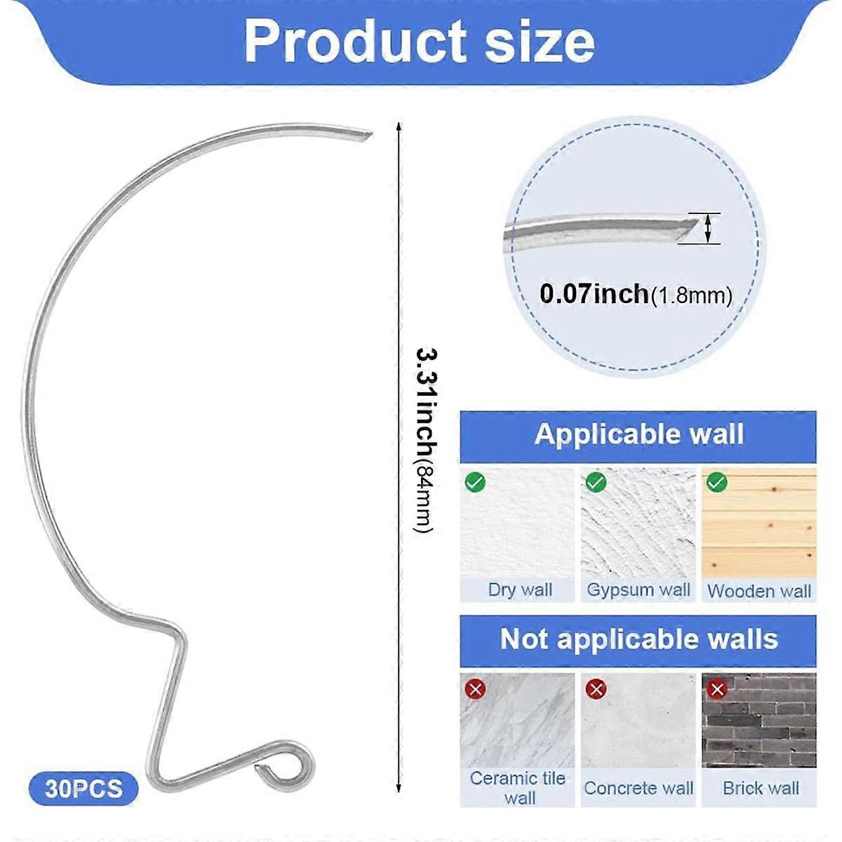 30 Pcs Monkey Hooks Super Hooks Stainless Steel Monkey Hooks Picture Hangers Wall Hangers ...