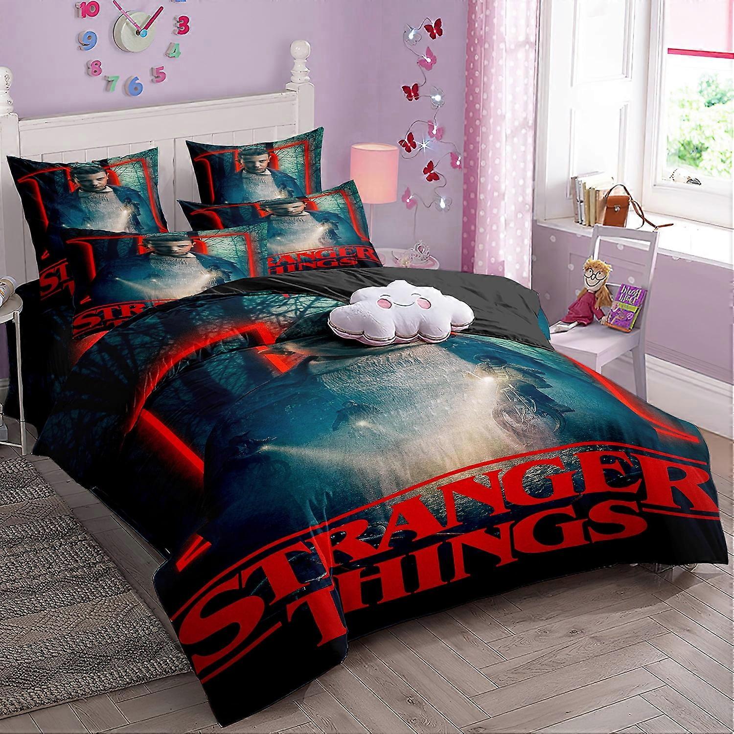 c109 Stranger Things Quilt Set 3-piece 3D printed cartoon anime bed ...