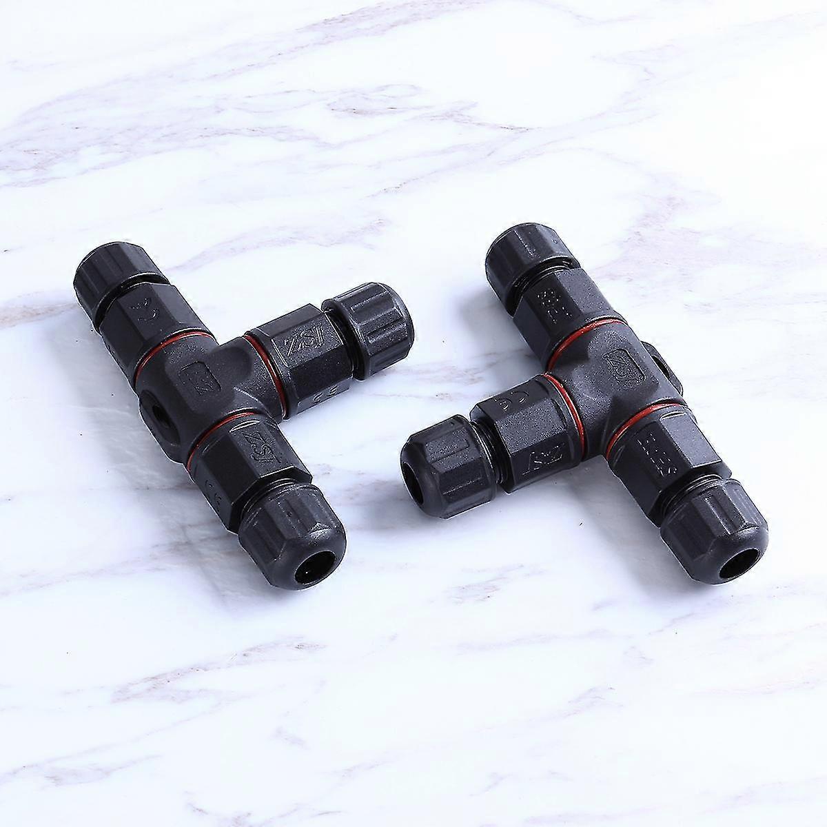 2PCS IP68 T Model Junction Box Cable Connector Waterproof Outdoor ...