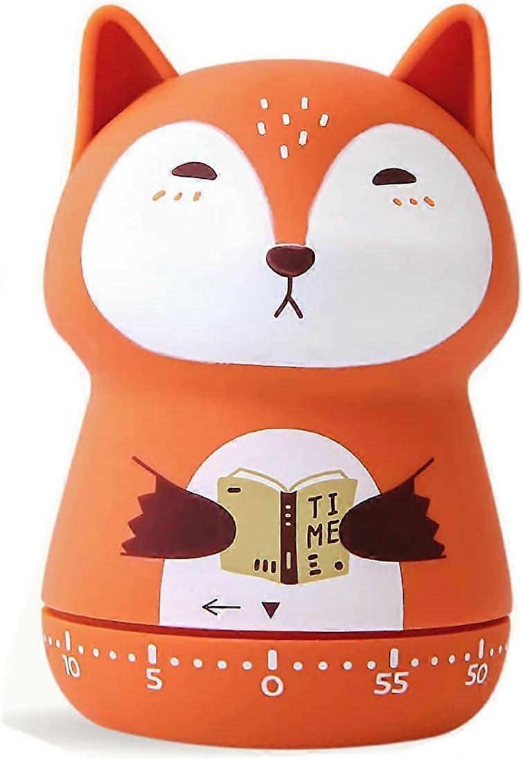(Orange Fox)Mechanical Kitchen Timer, Cute Animal Timer for Kids, Wind ...