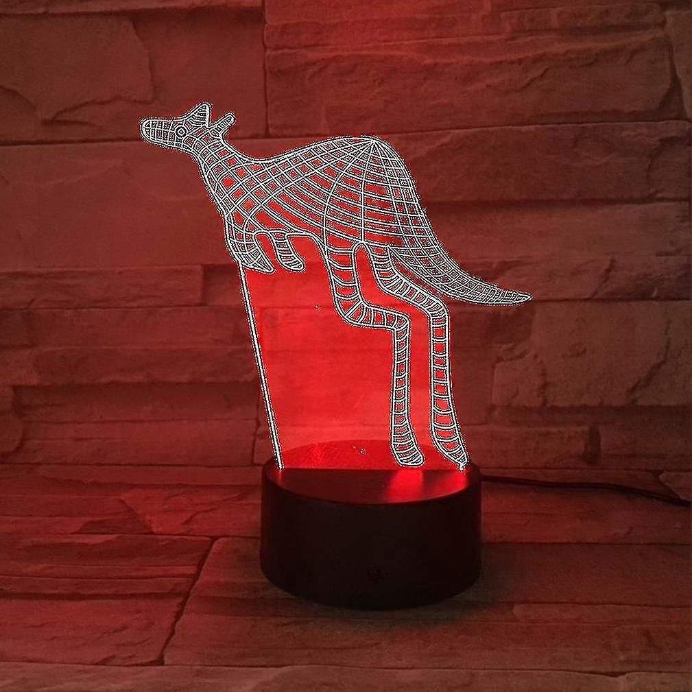Kangaroo Color 3d Led Night Light Children's Bedroom Table Lamp | Fruugo UK
