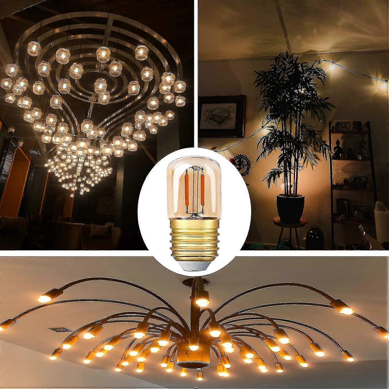 12 Pack Mini Tubular Led Light Bulb,1w T28 Edison Led Filament Bulb E27 ...