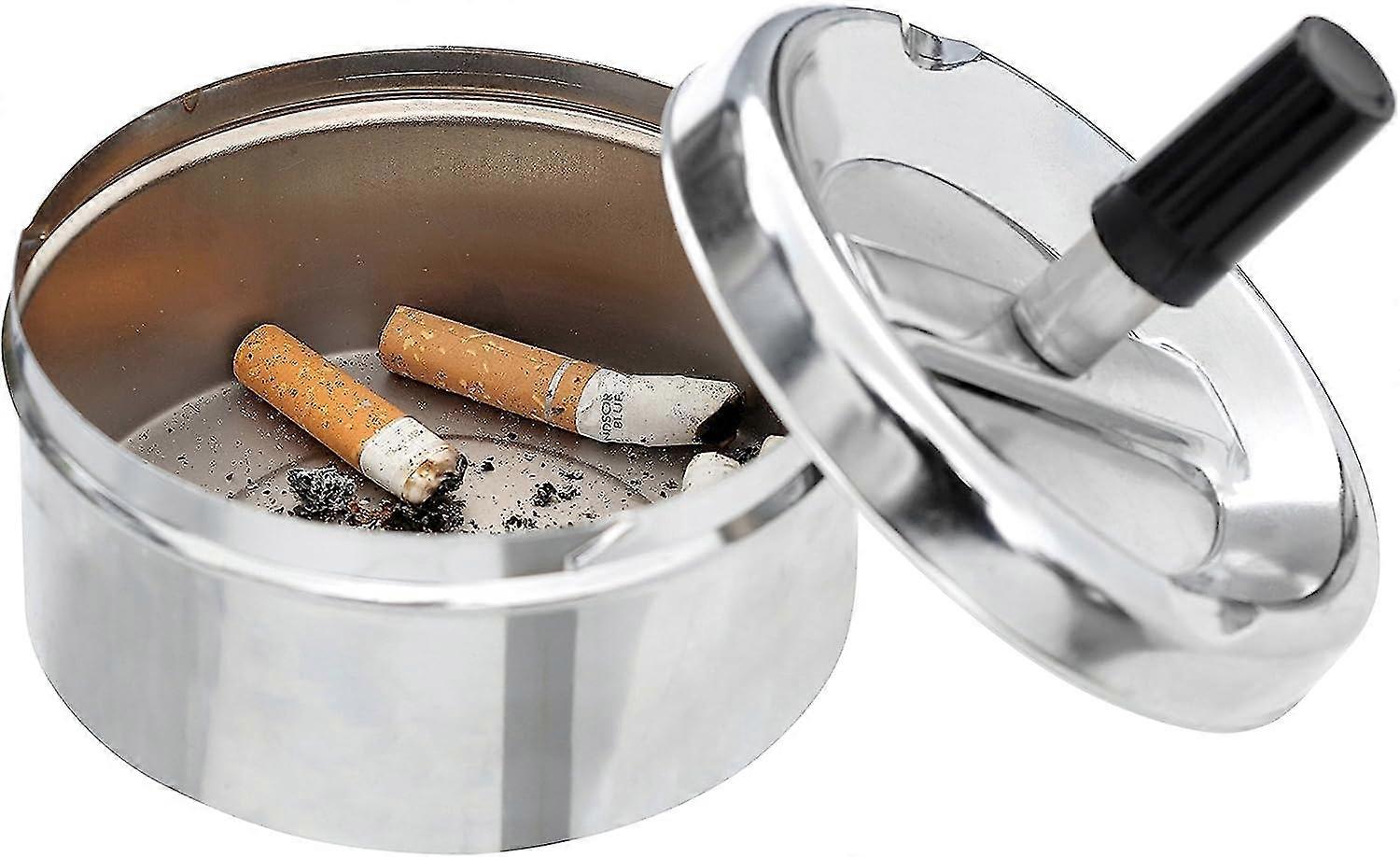 Ash Tray Small Silver Outdoor Ashtray Chrome Outdoor Ashtray With Lid ...