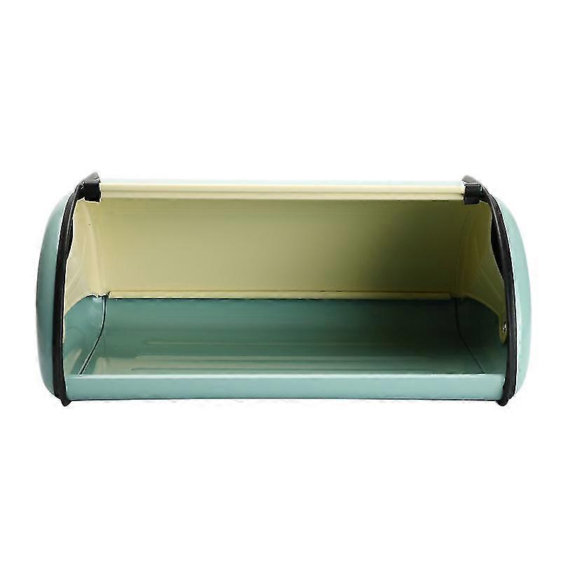 Vintage Bread Box Storage Bin Rollup Top Light Blue Small Coated Bread ...