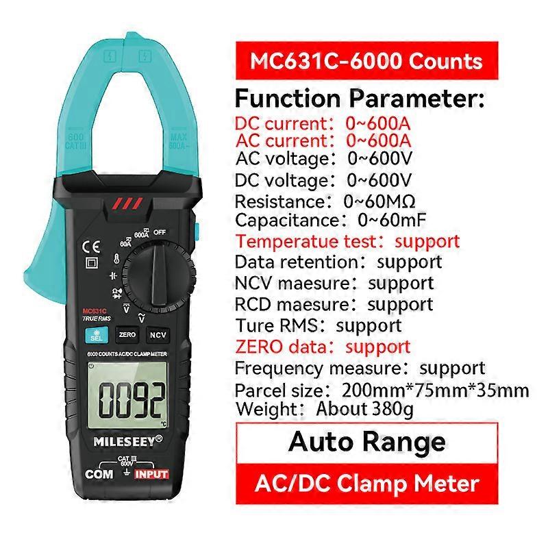 Mileseey NCV Digital Multimeter Auto Ranging AC/DC voltage meter Flash ...