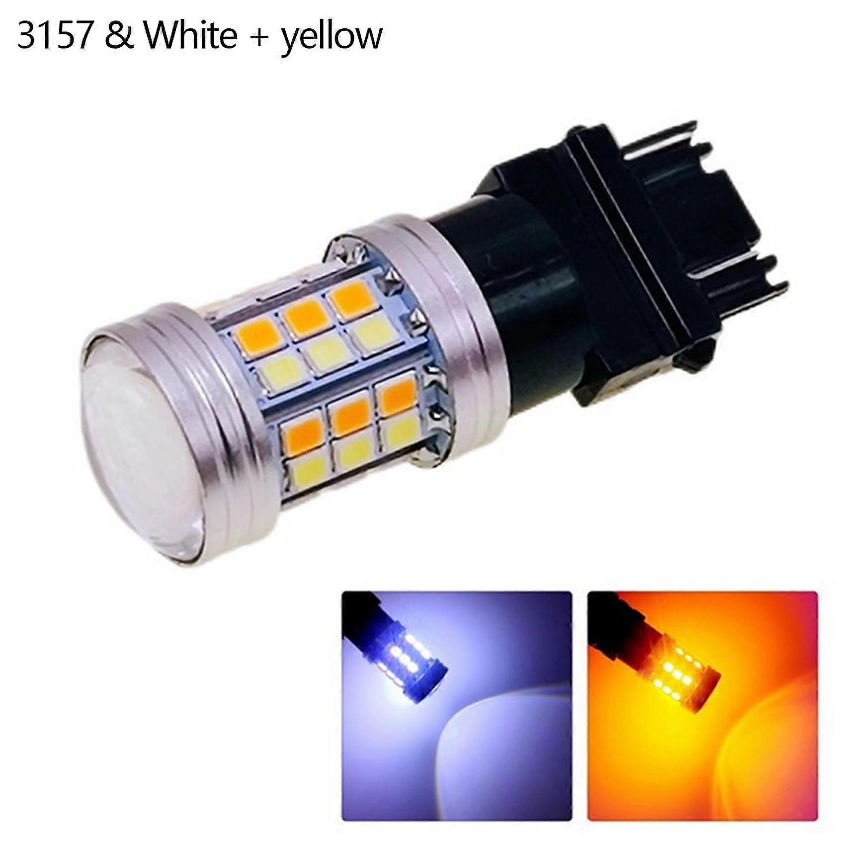 10pcs Led Bulb Dual Color Light T20 7443 W21/5w Car Turn Signal Lamp ...